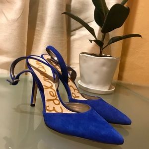 Sam Edelman | Shoes | Blue Suede Heels | Poshmark